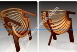 Laser-cut wooden chair model – Download Vector