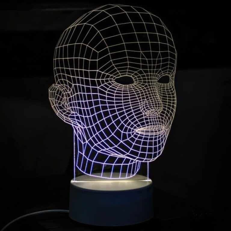 Head 3D LED Night Light - Free Download Vector Files