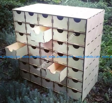 Laser Cut Organizer with Drawers