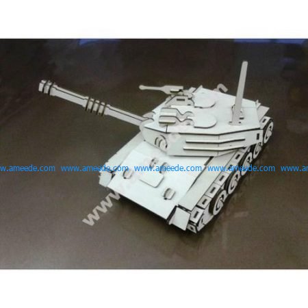 Tank 3D Puzzle Model Laser Cut – Download Vector