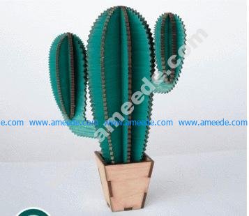 Wooden Cactus Laser Cut – Download Vector