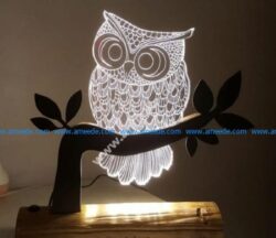 Owl 3D LED Night Light – Download Vector