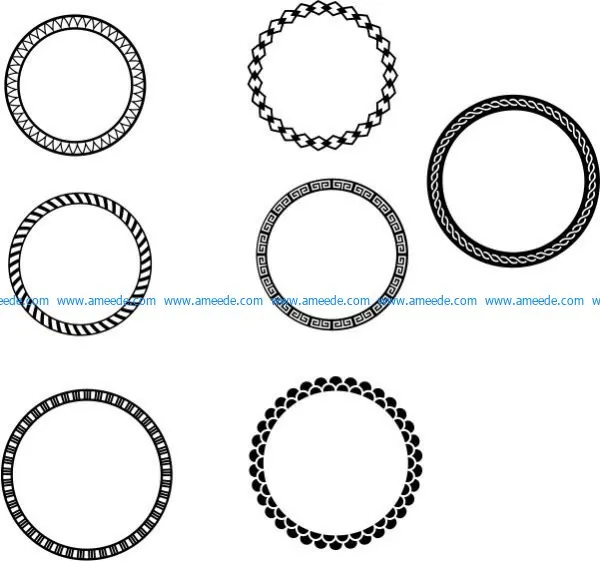 Set Of Beautiful Circular Borders