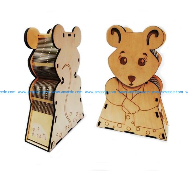 mouse-shaped box file cdr and dxf free vector download for Laser cut ...