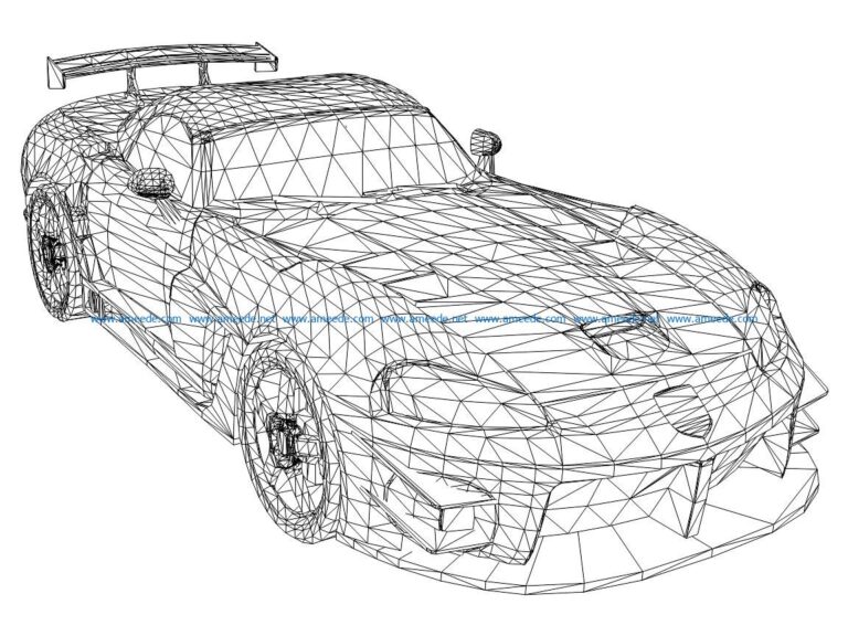 3D illusion led lamp super car model free vector download for laser ...