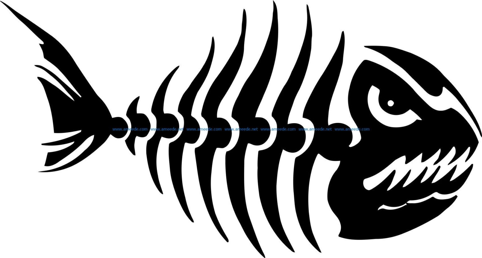 fish bones decal by etsy file cdr and dxf free vector download for ...