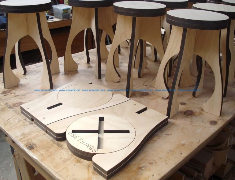 Folding stools dxf free vector download for Laser cut CNC - Free Download Vector Files