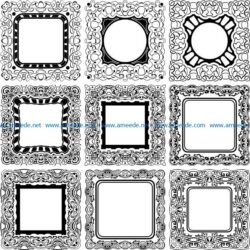 Square decorative designs file cdr and dxf free vector download for ...