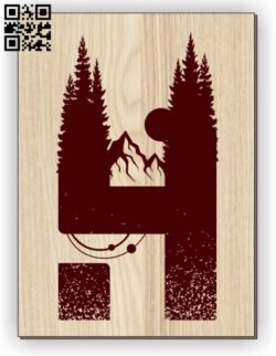 Letter H art E0011038 file cdr and dxf free vector download for laser ...