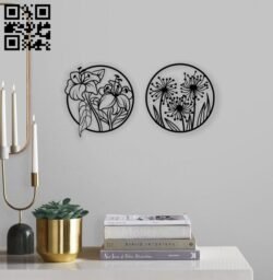 Flowers E0014437 file cdr and dxf free vector download for laser cut ...