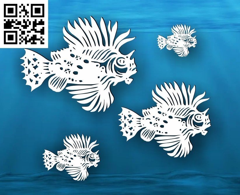 Lionfish with sharp thorns G0000328 file cdr and dxf free vector ...