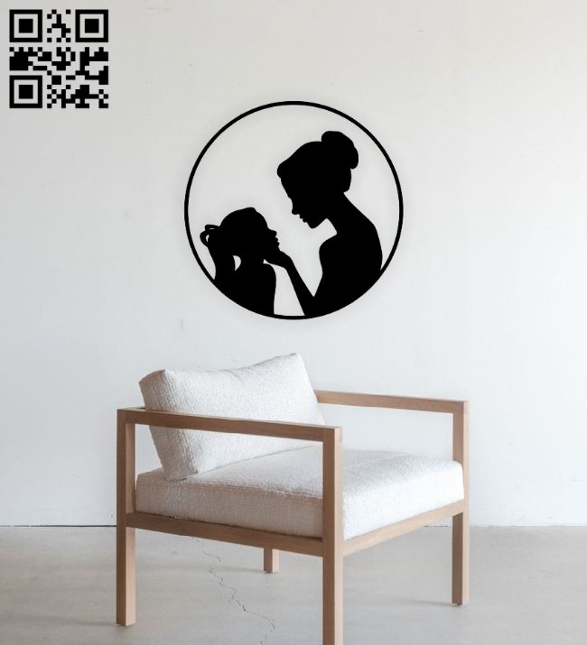 Mom and daughter wall decor E0016560 file pdf free vector download for ...