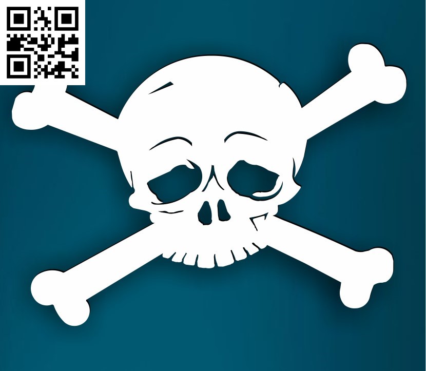 Skull Cross Bones G0000450 file cdr and dxf free vector download for ...