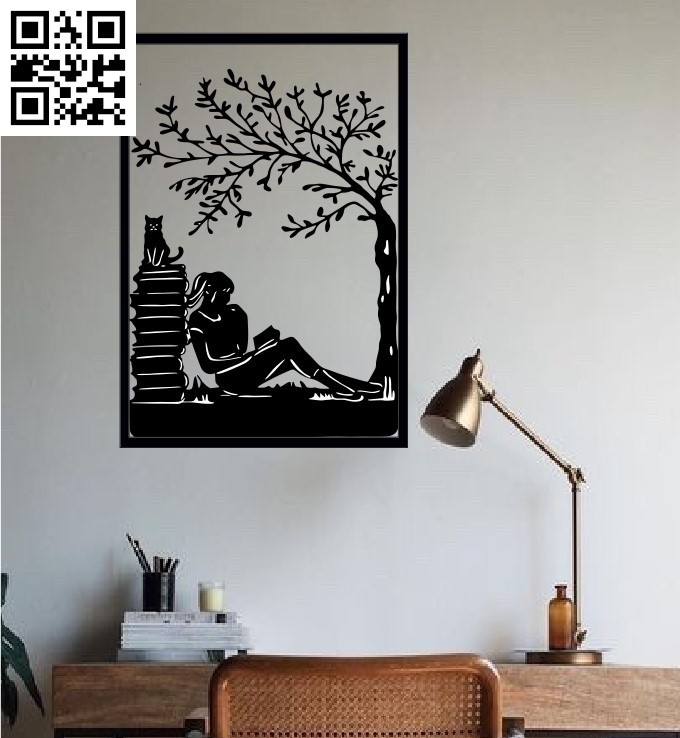 The girl reading book G0000458 file cdr and dxf free vector download ...