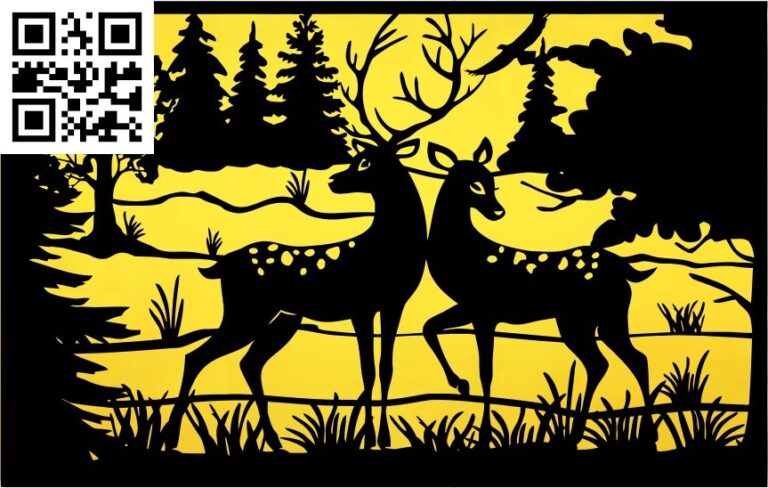 Deer G0000654 file cdr and dxf free vector download for Laser cut CNC ...