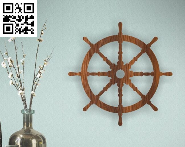 Ships wheel G0000540 file cdr and dxf free vector download for CNC cut ...