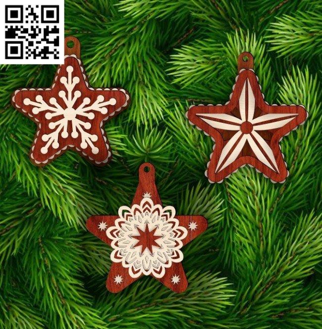 Layered christmas star3 E0018212 file cdr and dxf free vector download ...