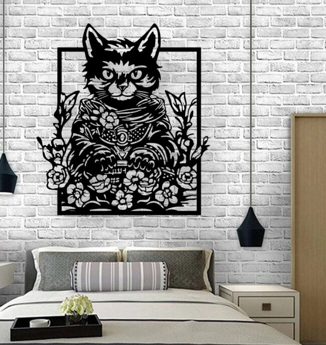 Cat Wall Decor E0021087 File Cdr And Dxf Free Vector Download For Laser ...