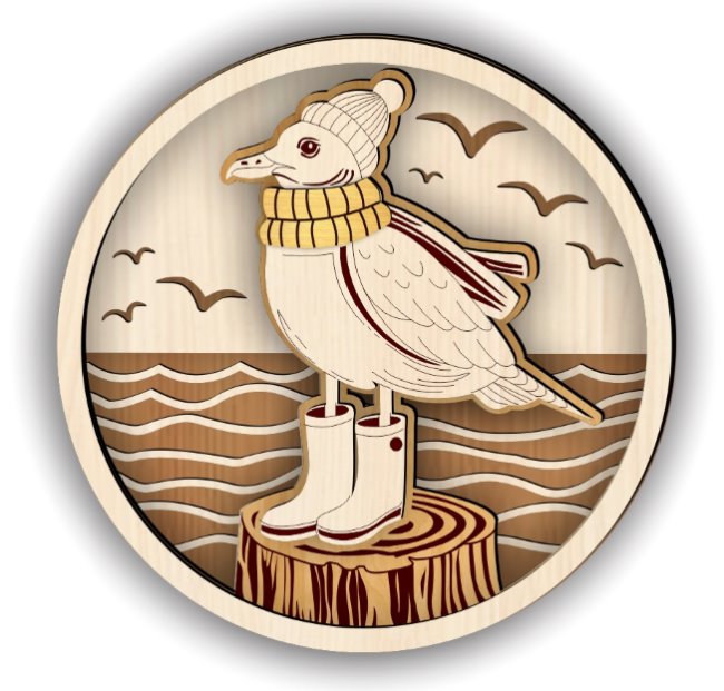 Layered Seagull E0021741 file cdr and dxf free vector download for ...