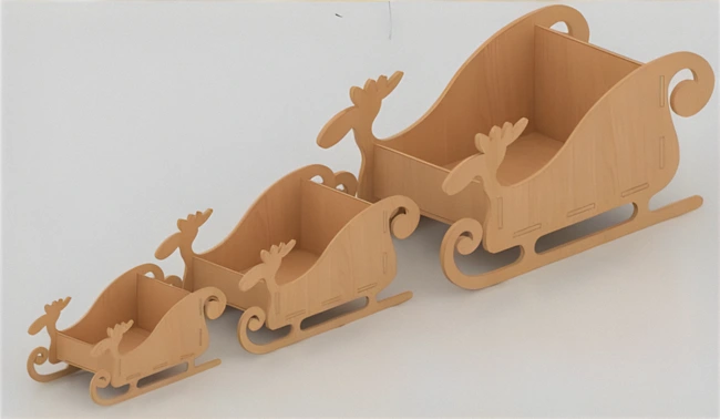 Wooden santa sleigh E0023179 file cdr and dxf pdf free vector download ...