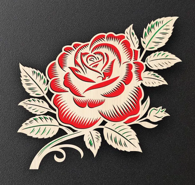 Rose E0023329 file cdr and dxf pdf free vector download for Laser cut ...