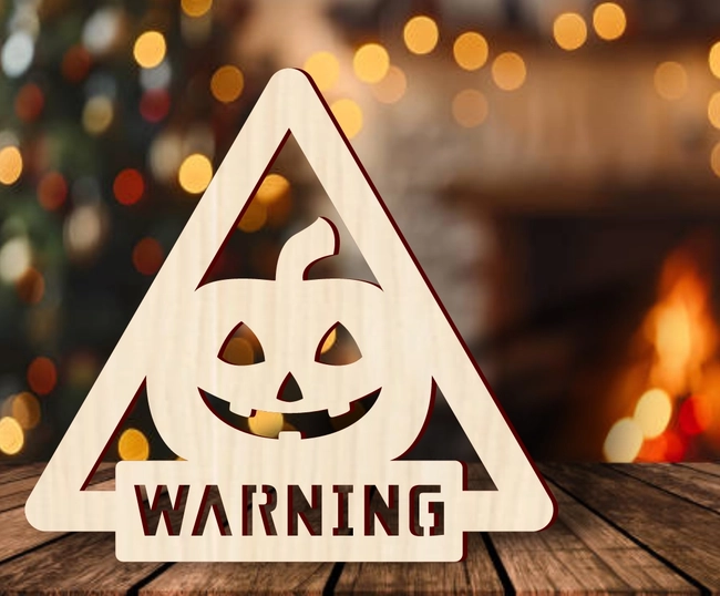 Halloween warning sign with pumpkin S0000955 file cdr and dxf pdf free ...