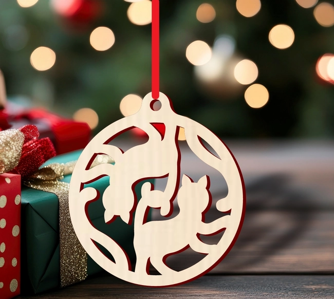 Love knot cat tails christmas ornament S0001048 file cdr and dxf pdf ...