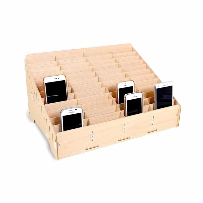 Wooden 48 Grid Storage Box for Mobile Phones S0000706 file cdr and dxf ...