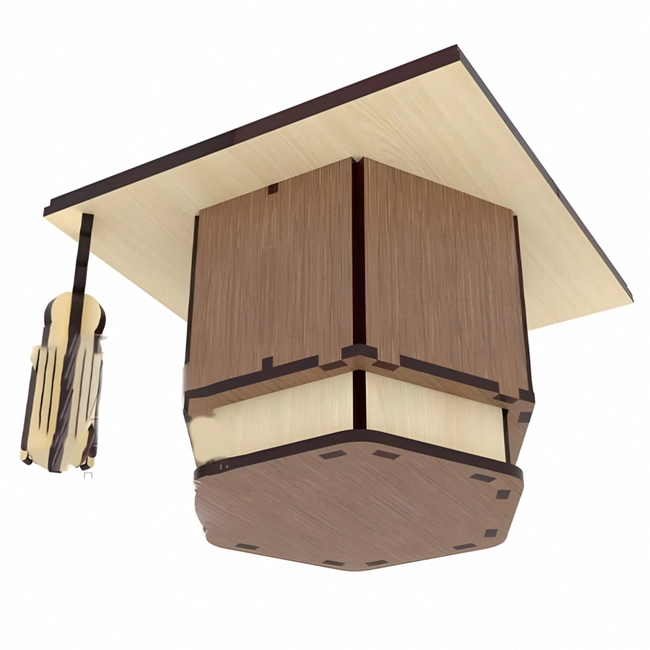 Wooden graduation cap shape gift box S0000535 file cdr and dxf pdf free ...