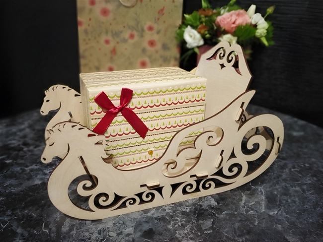 Wooden sleigh decoration S0000315 file cdr and dxf pdf free vector ...
