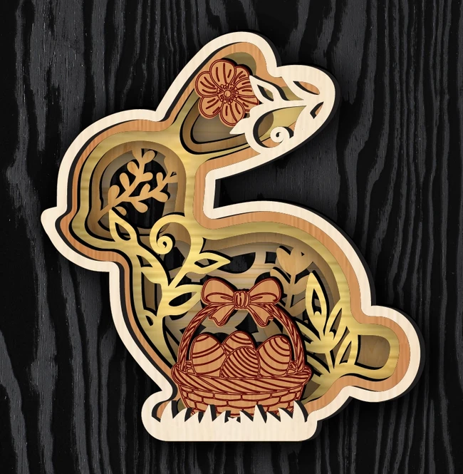 Multilayer Easter bunny E0023934 file cdr and dxf pdf free vector ...