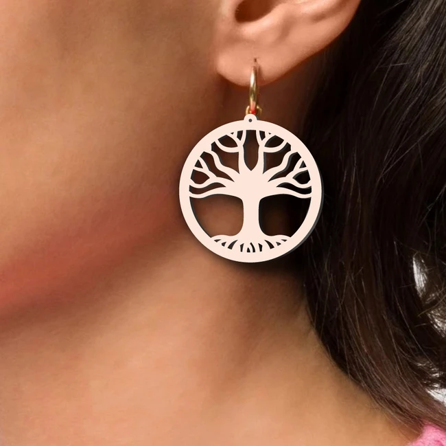 Tree earrings E0024103 file cdr and dxf pdf free vector download for ...