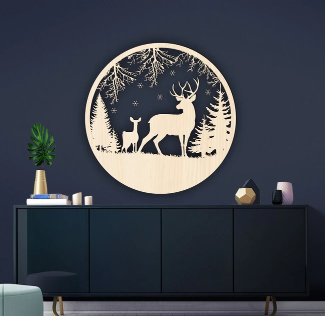 Winter Christmas Scene E0024310 file cdr and dxf pdf free vector ...