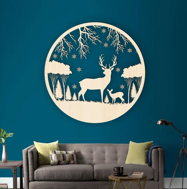 Winter Christmas Scene E0024311 file cdr and dxf pdf free vector ...