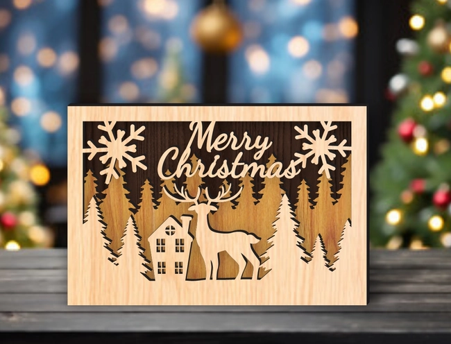 Multilayer Christmas Deer E0024445 file cdr and dxf pdf free vector ...