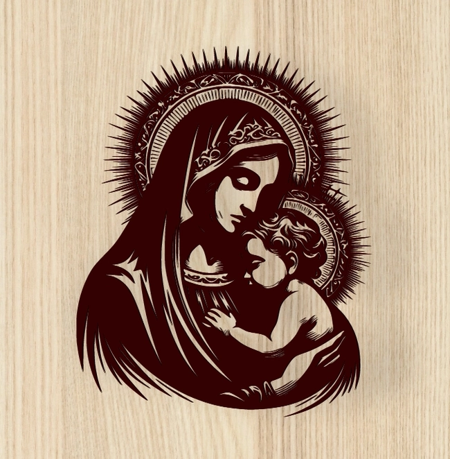 Mary And Jesus L0000116 file cdr and dxf free vector download for laser ...