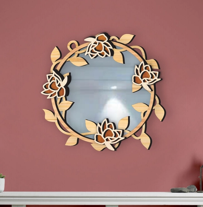Flowers Mirror Frame L0000314 file cdr and dxf pdf free vector download ...