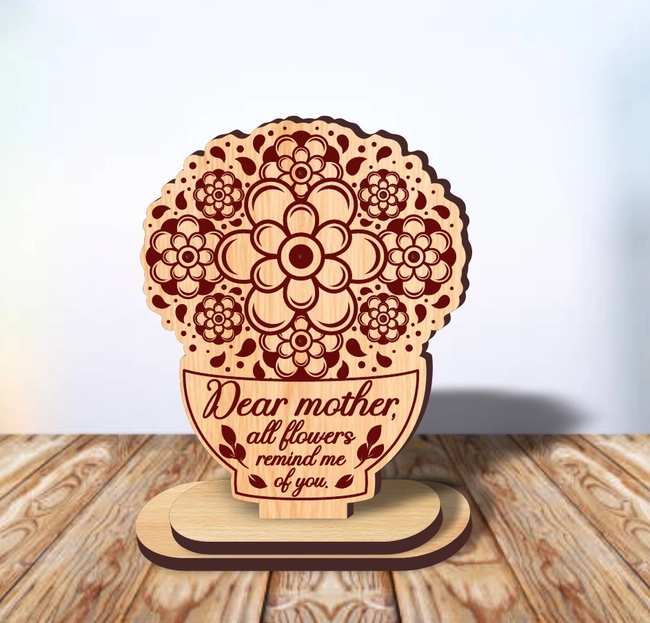 Mother's Day Flowers Holder L0000316 file cdr and dxf pdf free vector ...